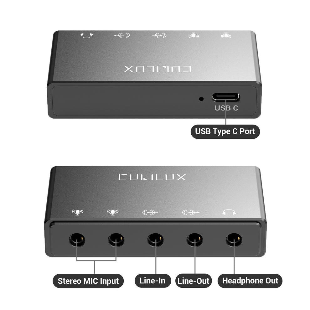 CB5 USB to 3.5mm Sound Card with Stereo Microphone Input – Cubilux