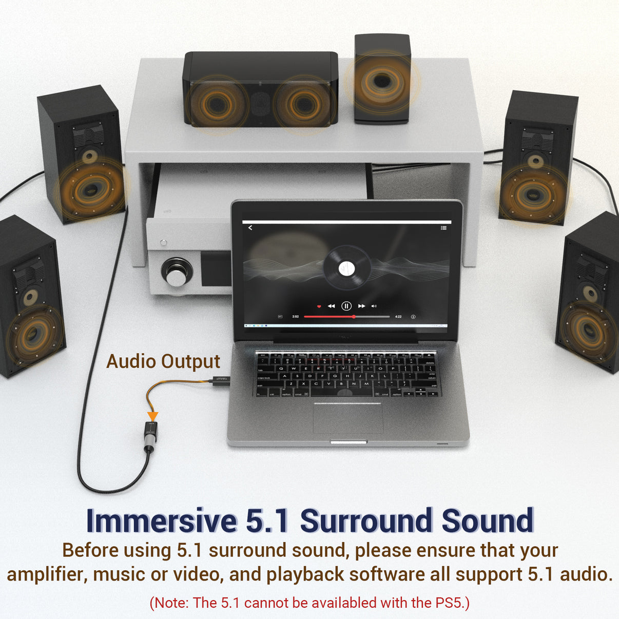 USB A to TOSLINK Optical Audio Adapter-Black – Cubilux