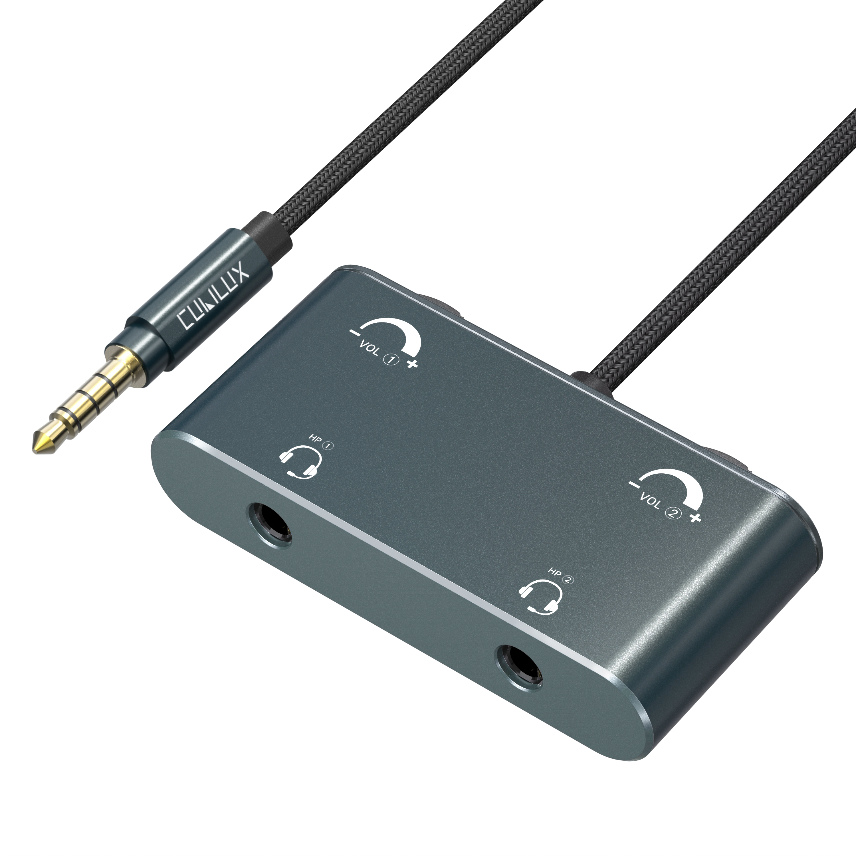 3.5mm Dual Headset Adapter with Volume Control – Cubilux