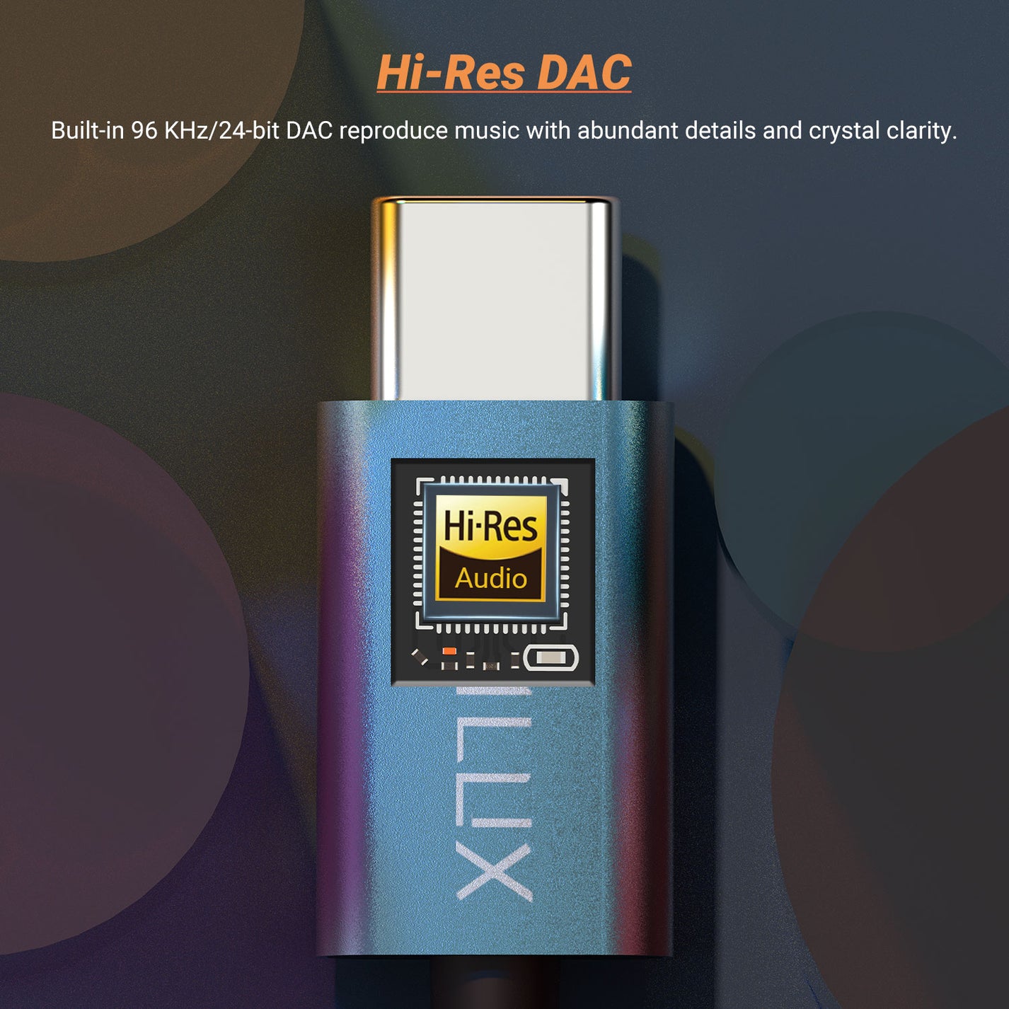 USB C Headphone Adapter with DAC-Blue – Cubilux