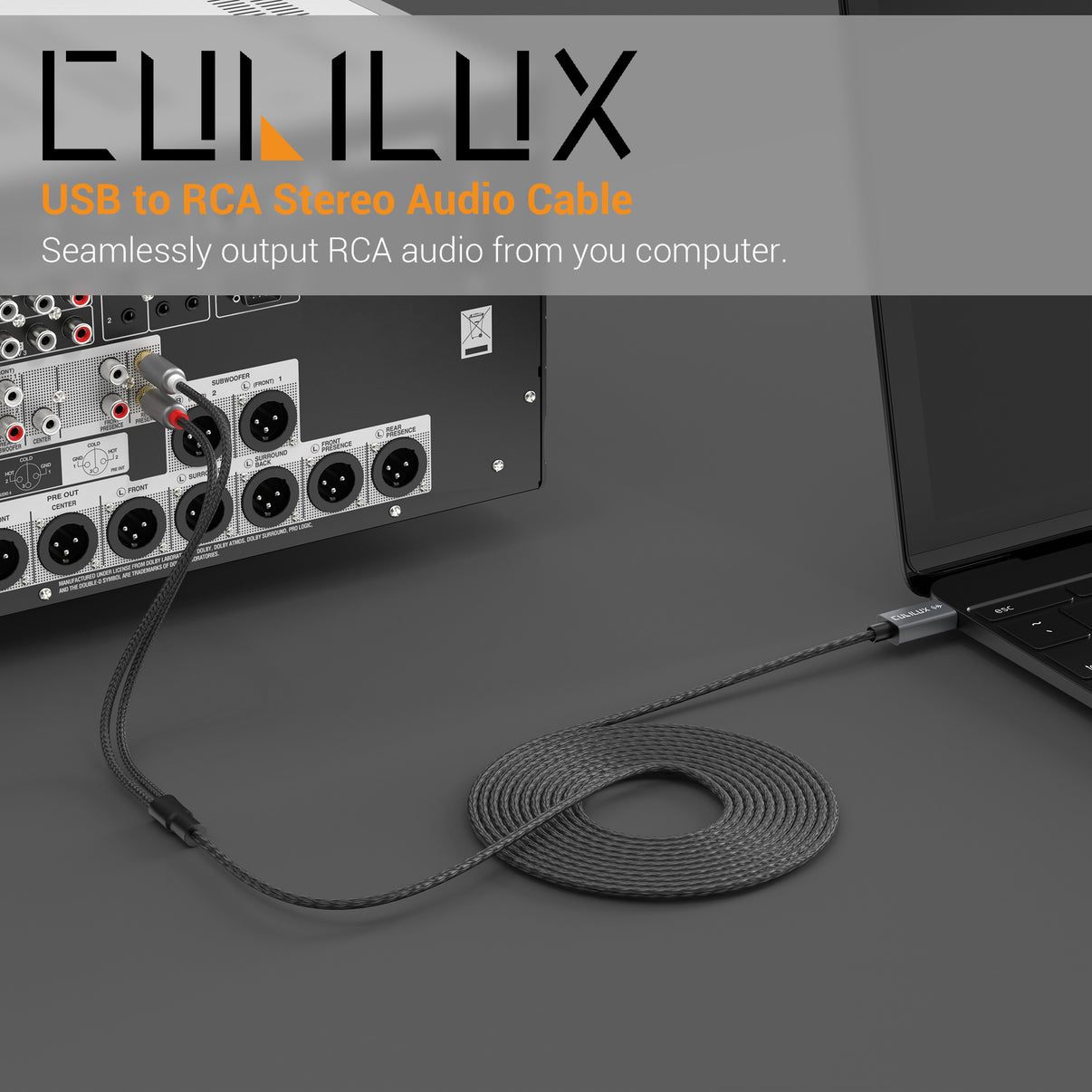 USB to RCA Audio Cable with 384KHz/24-bit DAC,6 FT – Cubilux