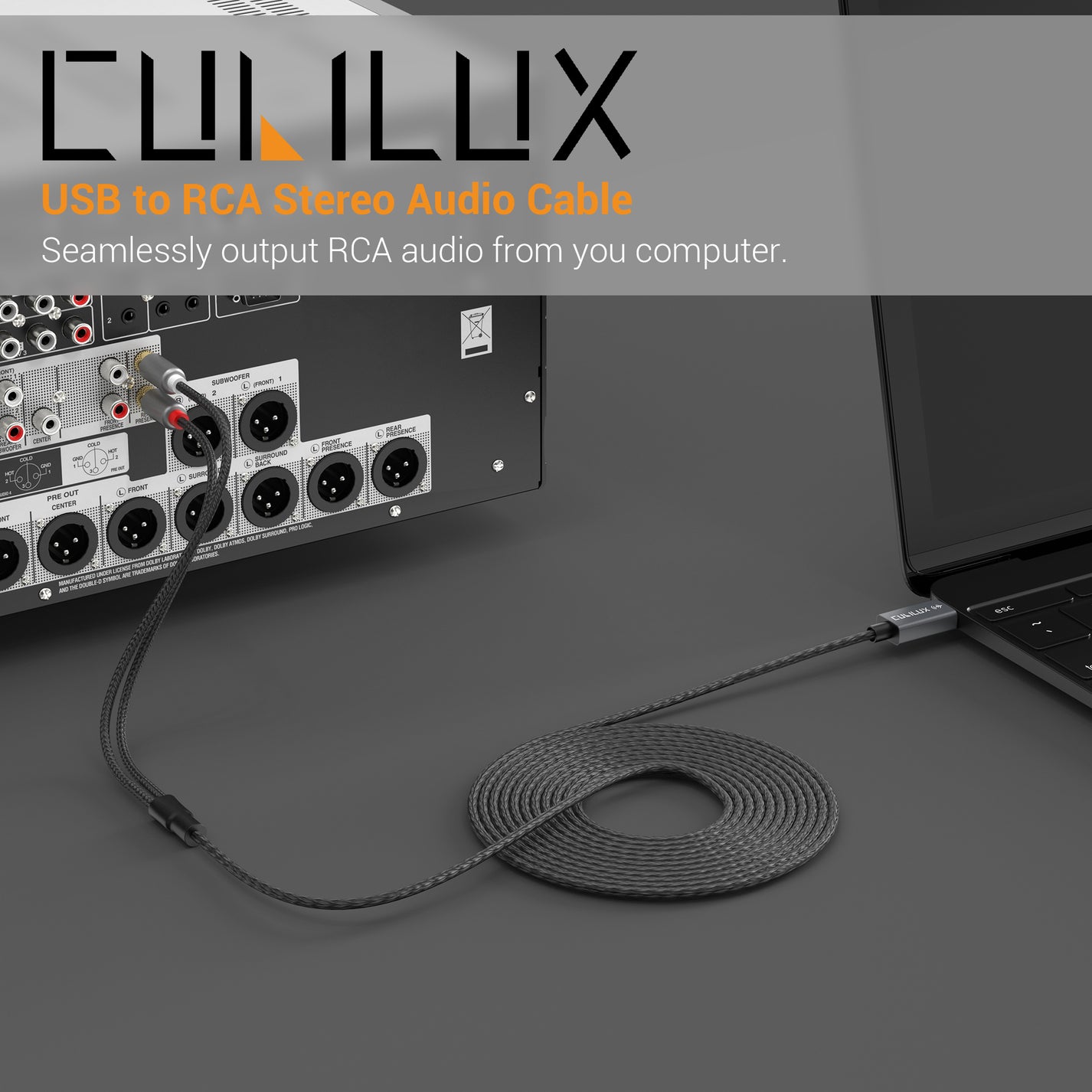 USB to RCA Audio Cable with 384KHz/24-bit DAC,6 FT – Cubilux