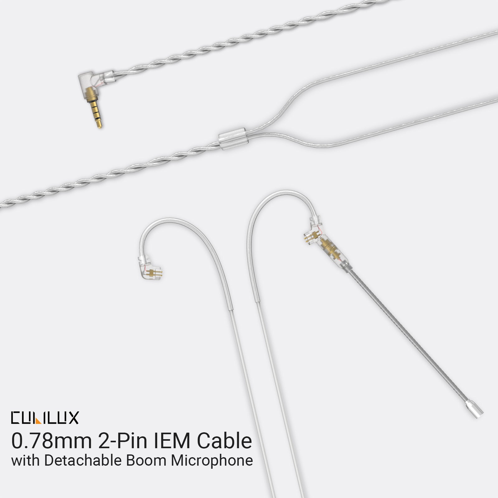 3.5mm 2-Pin 0.78mm IEM Cable with Microphone – Cubilux