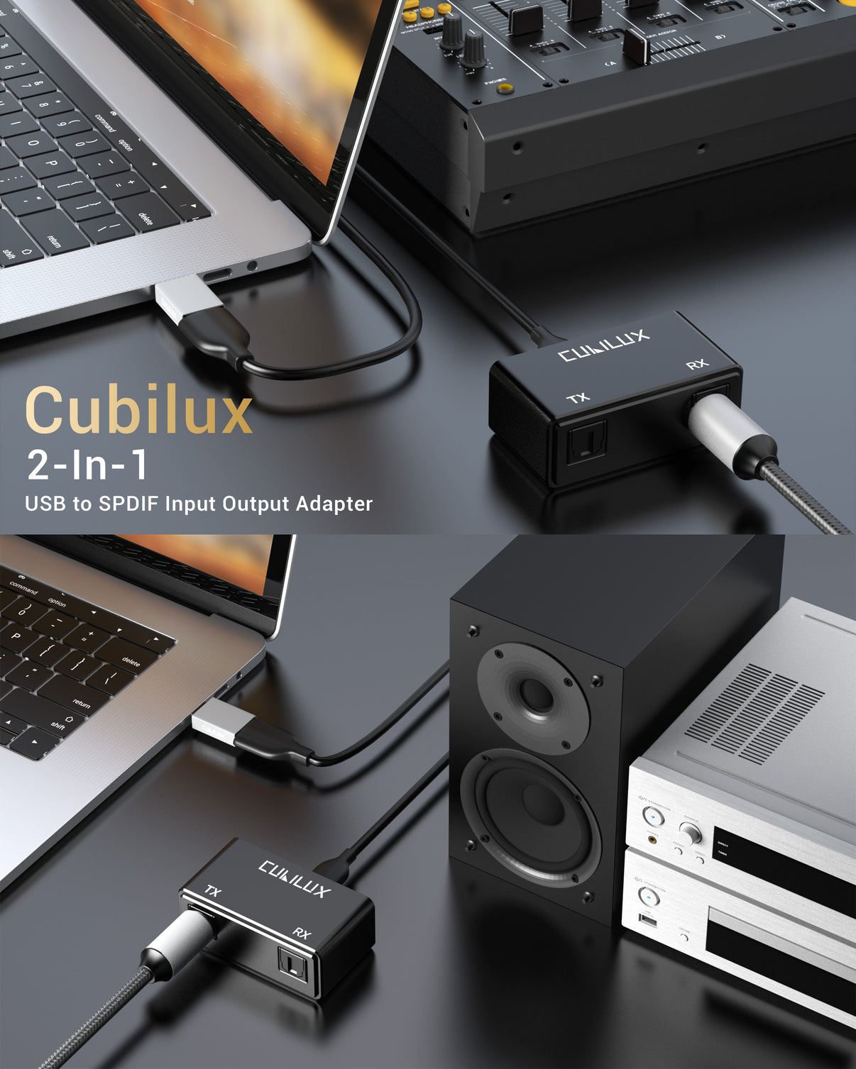 UCSTR-B3 USB A to SPDIF Input Output 2-in-1 Converter – Cubilux