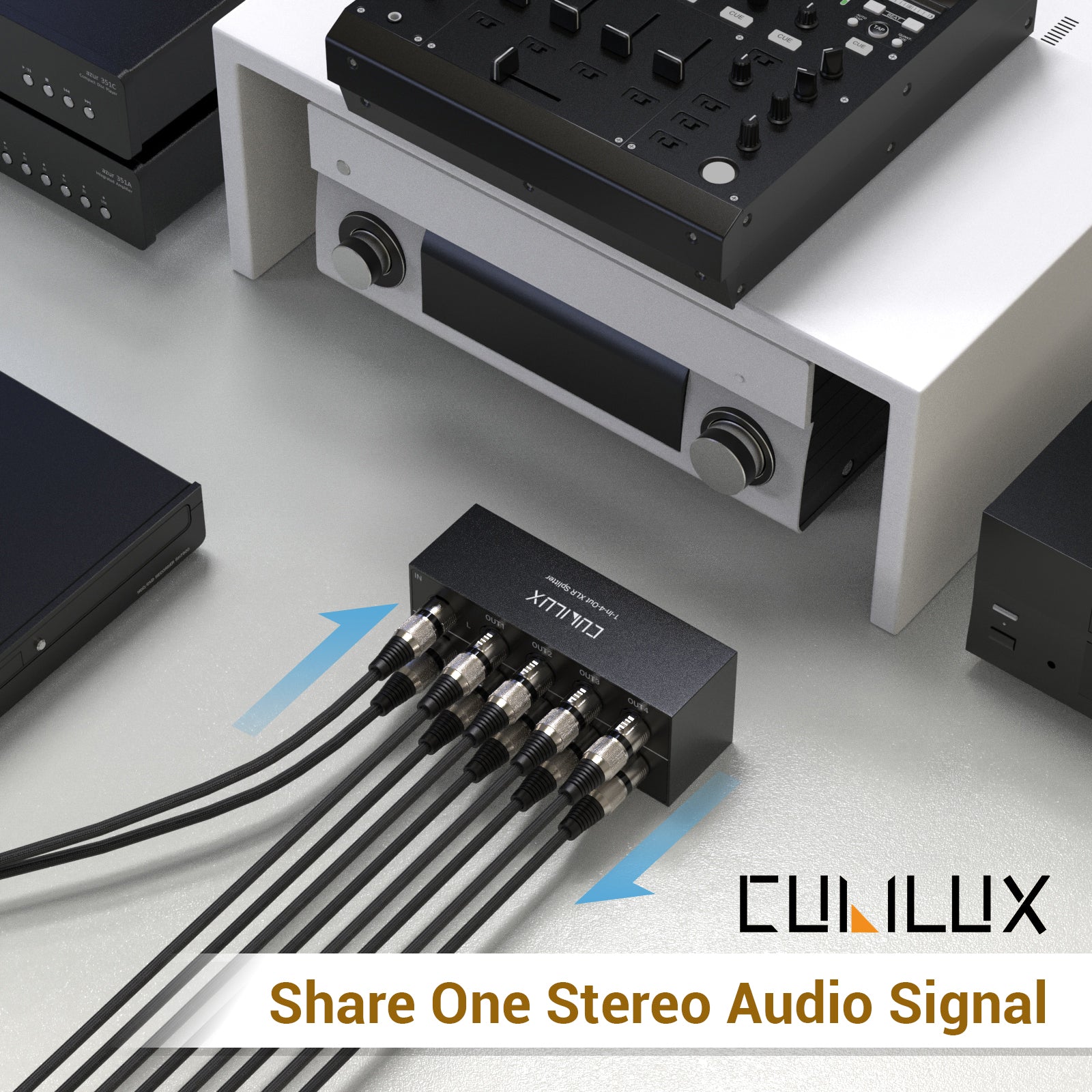 4-Way XLR Stereo Audio Passive Splitter – Cubilux