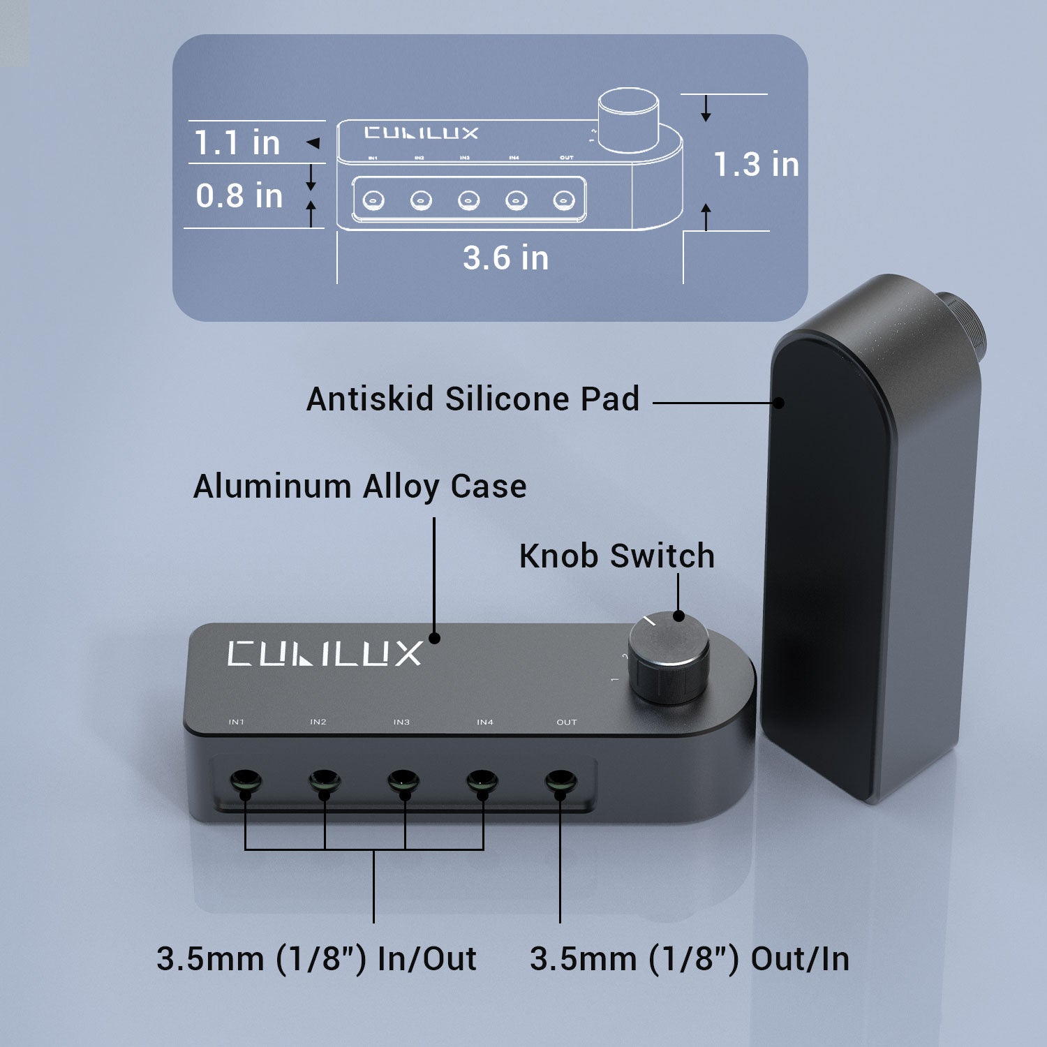 Bidirectional 4 -Channel 3.5mm Audio Selector Box – Cubilux