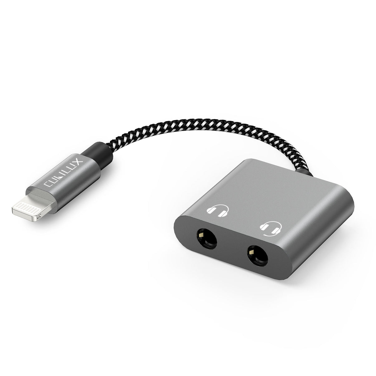 Lightning to 3.5mm Headphone Splitter-Gray – Cubilux