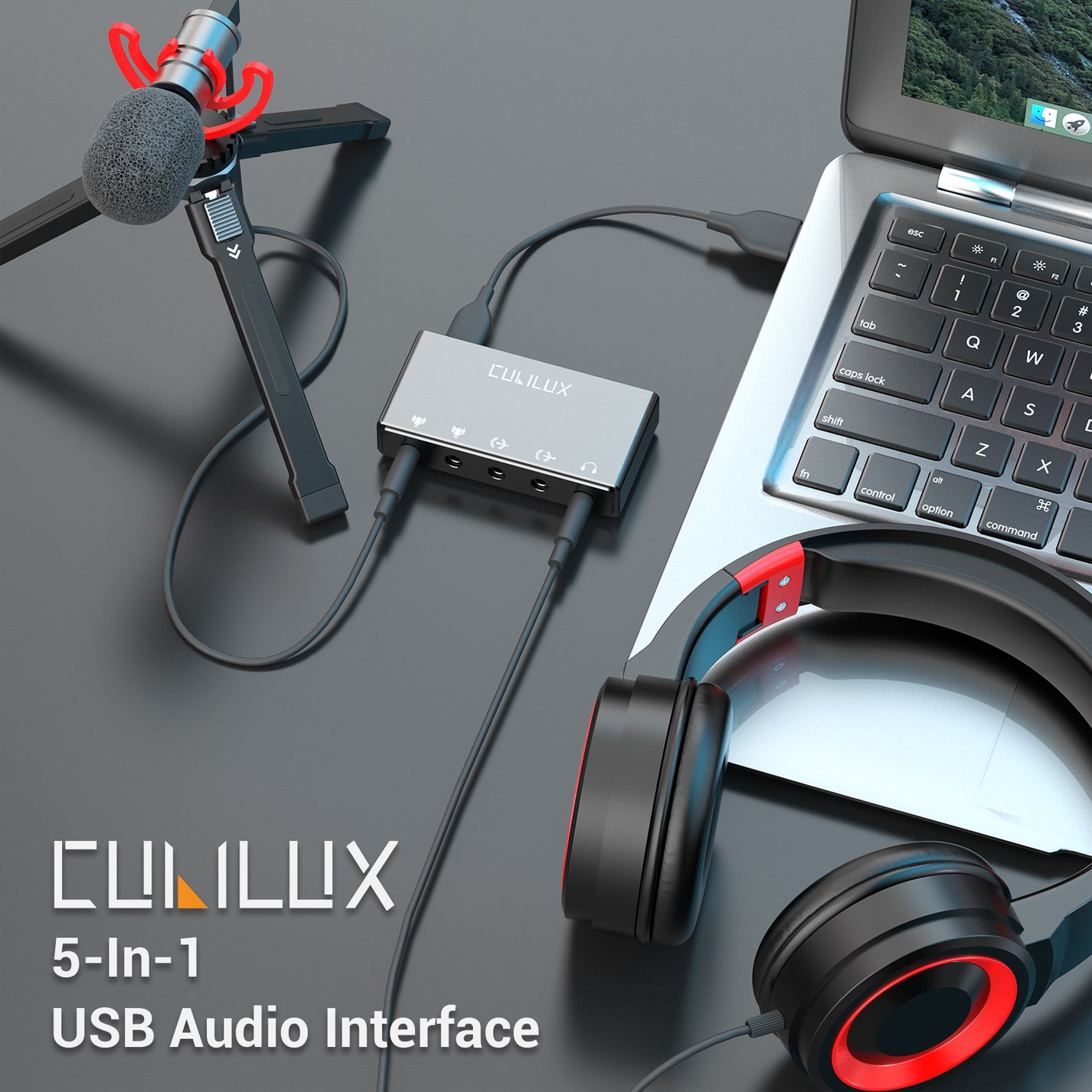 CB5 USB to 3.5mm Sound Card with Stereo Microphone Input – Cubilux