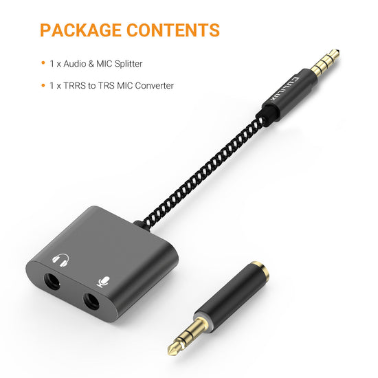3.5mm Audio&MIC Splitter-Black – Cubilux