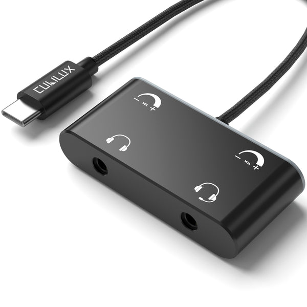 USB C Dual Headphone Splitter with Volume Control – Cubilux
