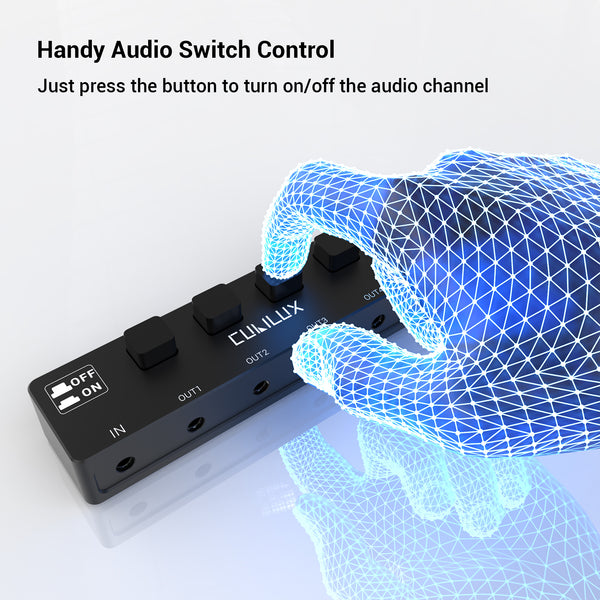 3.5mm 5-Way Audio Splitter with On/Off Control – Cubilux